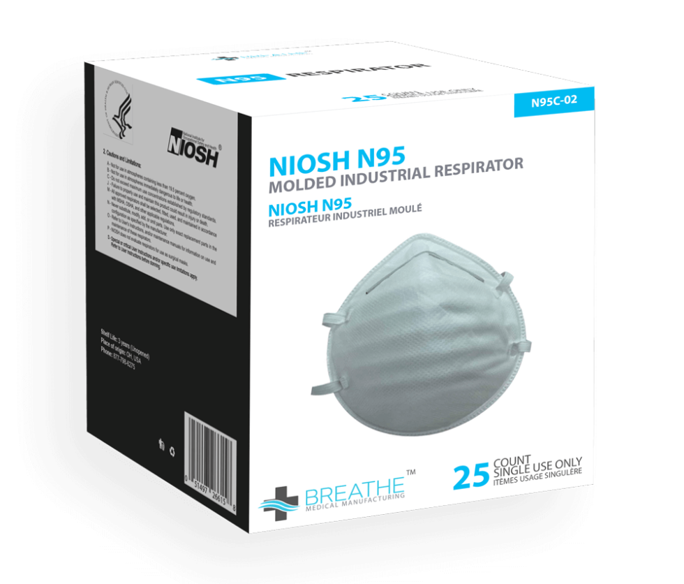 Industrial NIOSH N95 Respirators - Breathe Medical