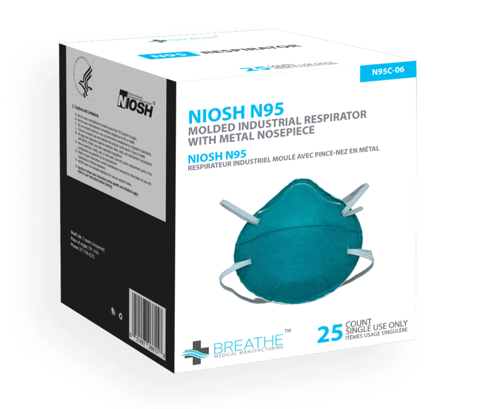 Industrial NIOSH N95 Respirators - Breathe Medical